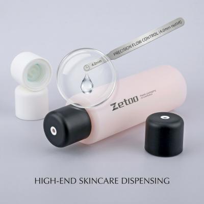 China PET 100ml Makeup Remover Bottle Square Center Dispensing Cap Frosted Custom Cosmetic Packaging MR2-100 for sale