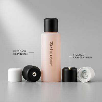 China HDPE 80ml Hand Sanitizer Bottle Boston Round Center Dispensing Cap Pearlescent Custom Cosmetic Packaging HS3-80 for sale