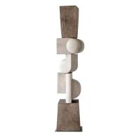 China Geometric Wood Floor Sculpture Showroom 160cm Abstract Sculpture Home Decor for sale