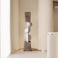 China Geometric Wood Floor Sculpture Showroom 160cm Abstract Sculpture Home Decor for sale
