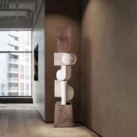 China Geometric Wood Floor Sculpture Showroom 160cm Abstract Sculpture Home Decor for sale