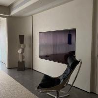 China Geometric Wood Floor Sculpture Showroom 160cm Abstract Sculpture Home Decor for sale