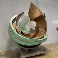 China Large Abstract Garden Sculptures Stainless Steel 304 316  Mirror Polished Outdoor Art for sale