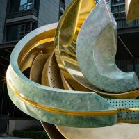 China Large Abstract Garden Sculptures Stainless Steel 304 316  Mirror Polished Outdoor Art for sale