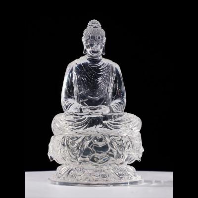 China Clear Resin Buddha Sculptures Decorative Buddha Statue Indoor For Meditation Spaces for sale