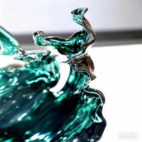 China Cast Stainless Steel Sculptures Luxury Interiors 1300mm  Ocean Wave Sculpture for sale