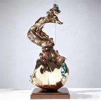 China Cast Stainless Steel Sculptures Luxury Interiors 1300mm  Ocean Wave Sculpture for sale