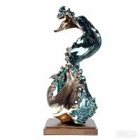 China Cast Stainless Steel Sculptures Luxury Interiors 1300mm  Ocean Wave Sculpture for sale