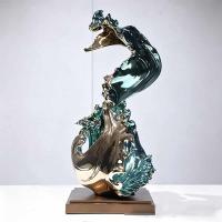 China Cast Stainless Steel Sculptures Luxury Interiors 1300mm  Ocean Wave Sculpture for sale