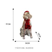 China Christmas Mosaic Art Dog Sculpture Decorative Resin For Home Holiday Display for sale