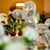 China Hand cut Handmade statue Mirror Mosaic Balloon Dog Sculpture Decor for sale