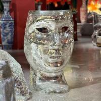 China Mirror Face Chair 98 X 85 X 150CM Artistic Sculpture Seat For Luxury Interior Decoration for sale