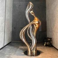 China Custom Stainless Steel Sculptures Modern Abstract Hollow Floor Lamp Sculpture for sale