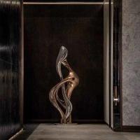 China Custom Stainless Steel Sculptures Modern Abstract Hollow Floor Lamp Sculpture for sale