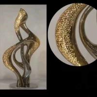 China Custom Stainless Steel Sculptures Modern Abstract Hollow Floor Lamp Sculpture for sale