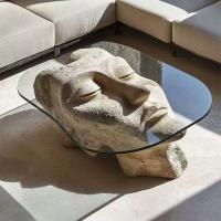 China Custom Art Tables  Handcrafted Resin Wood Sculptural Coffee Table Customizable Top for sale