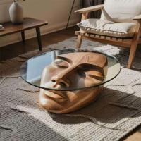 China Custom Art Tables  Handcrafted Resin Wood Sculptural Coffee Table Customizable Top for sale