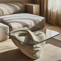 China Custom Art Tables  Handcrafted Resin Wood Sculptural Coffee Table Customizable Top for sale