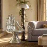 China Custom Art Chairs Lounge Luxury Interiors 108cm Hand Shape Chair for sale