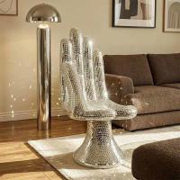 China Custom Art Chairs Lounge Luxury Interiors 108cm Hand Shape Chair for sale