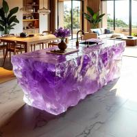 China Custom Art Tables Illuminated Resin Luxury Crystal Bar Counter Custom Colors for sale