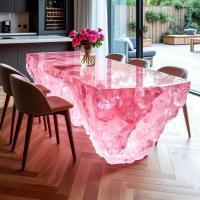 China Custom Art Tables Illuminated Resin Luxury Crystal Bar Counter Custom Colors for sale