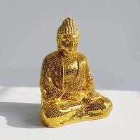 China Custom Gold Buddha Sculptures Mosaic Buddha Statue Decor Handmade Fiberglass for sale
