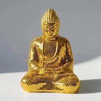 China Custom Gold Buddha Sculptures Mosaic Buddha Statue Decor Handmade Fiberglass for sale
