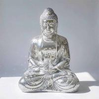 China Luxury Silver Mosaic Buddha Sculptures Custom Mirror Outdoor Buddha Statue For Hotels for sale