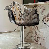 China Gas Lift Luxury Counter Stools Metal Base Sculptural Resin Bar Stool for sale