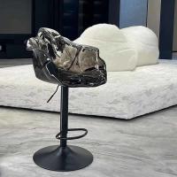 China Gas Lift Luxury Counter Stools Metal Base Sculptural Resin Bar Stool for sale