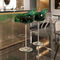 China Gas Lift Luxury Counter Stools Metal Base Sculptural Resin Bar Stool for sale