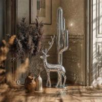 China 60 × 17 × 110cm Deer Sculpture Mosaic Standing Luxury Floor Outdoor Stag Statue For Villas for sale