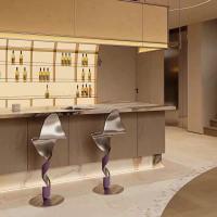 China Modern Art Chairs Mirror Polish Commercial Spaces Stainless Steel Bar Stool for sale