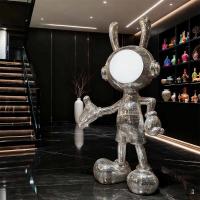 China Luxury LED Floor Standing Sculptures Bluetooth Hotels Outdoor Rabbit Statues for sale