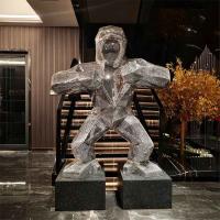 China Large Geometric Gorilla Sculpture Fiberglass Gorilla Statue For Villas for sale