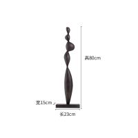 China 28×15×120cm Tall Wood Floor Sculpture  Black Abstract Sculpture for sale
