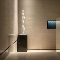 China 28×15×120cm Tall Wood Floor Sculpture  Black Abstract Sculpture for sale