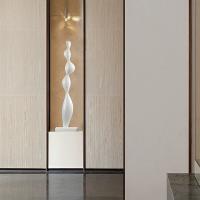 China 28×15×120cm Tall Wood Floor Sculpture  Black Abstract Sculpture for sale