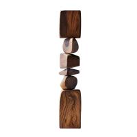 China Custom Modern Stacked Wooden Totem Sculpture Custom Abstract Floor Sculpture for sale
