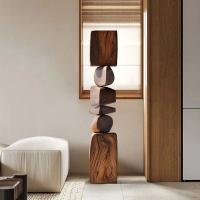China Custom Modern Stacked Wooden Totem Sculpture Custom Abstract Floor Sculpture for sale