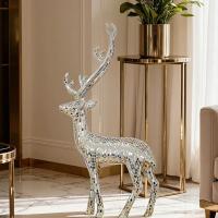 China Silver Mosaic Deer Sculpture Handcrafted Animal Statue For Interior Decoration for sale