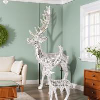 China Silver Mosaic Deer Sculpture Handcrafted Animal Statue For Interior Decoration for sale