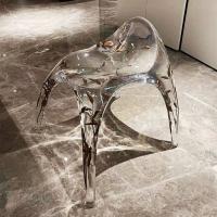 China Custom Art Chairs  Contemporary Clear Resin Chair Handmade Botanical Stool for sale