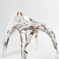 China Custom Art Chairs  Contemporary Clear Resin Chair Handmade Botanical Stool for sale