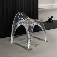 China Custom Art Chairs  Contemporary Clear Resin Chair Handmade Botanical Stool for sale