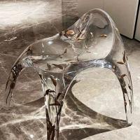 China Custom Art Chairs  Contemporary Clear Resin Chair Handmade Botanical Stool for sale
