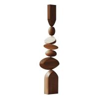 China Pebble Inspired Contemporary Sculpture Stacked Wooden Sculpture Floor Art Decor For Interiors for sale