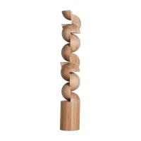 China Hand Carved Wooden Floor Sculpture Solid Wood Japandi  Abstract Art Sculpture for sale