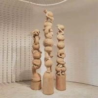 China Handmade Contemporary Sculpture Solid Wood Totem Abstract Human Figure Sculpture for sale